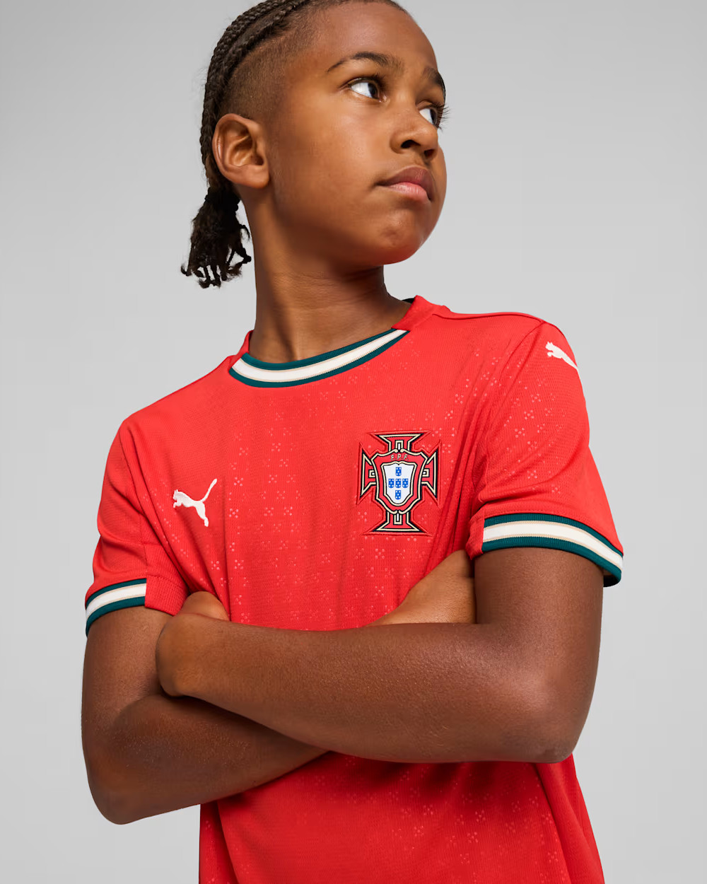 Maglia Calcio PORTOGALLO FPF PUMA Home 2025 Ragazzo Rosso maniche corte